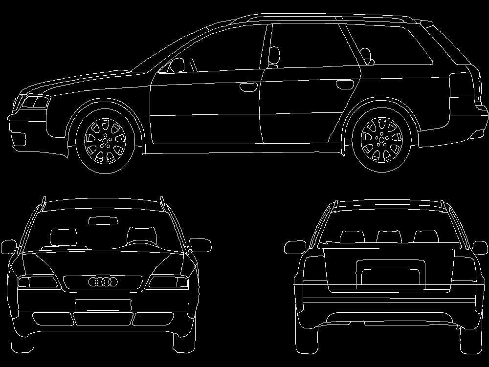 Automovil audi a6 en AutoCAD | Descargar CAD gratis (128.92 KB) | Bibliocad