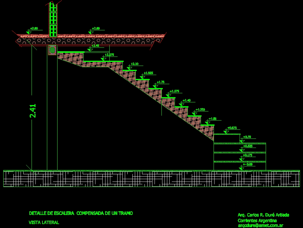 Escalera en AutoCAD | Descargar CAD (111.8 KB) | Bibliocad