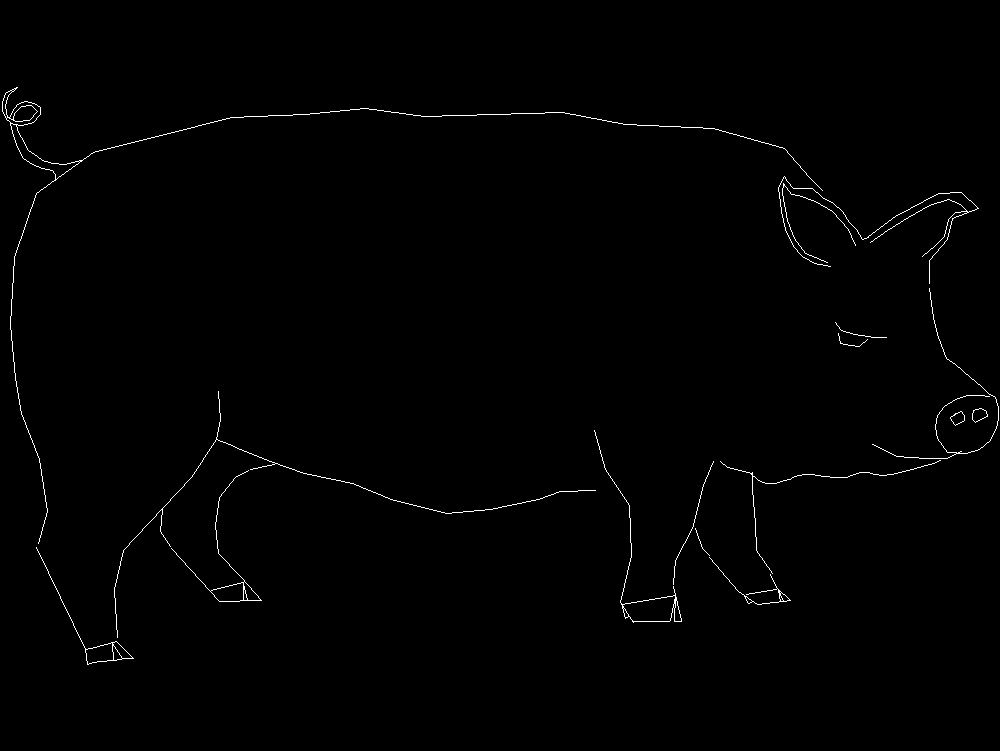 Porc dans AutoCAD | Téléchargement CAD (15.57 KB) | Bibliocad