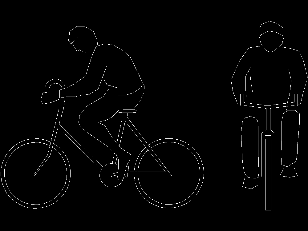 Ciclista en AutoCAD | Descargar CAD (12.39 KB) | Bibliocad