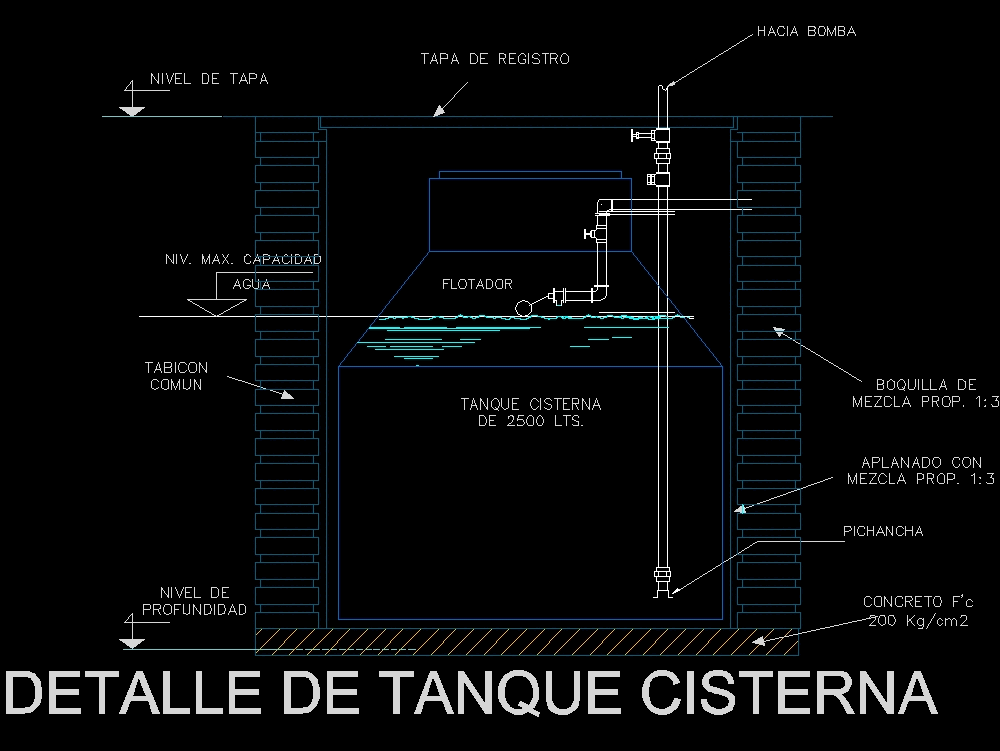 Tanque cisterna en AutoCAD | Descargar CAD (32.95 KB) | Bibliocad