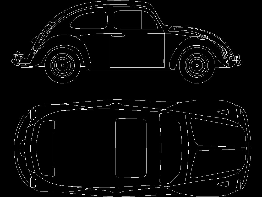 Automóvil vw sedán 2d en AutoCAD | Descargar CAD gratis (44.11 KB ...
