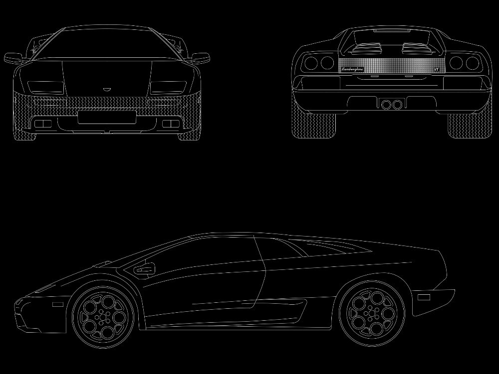 Car in AutoCAD | Download CAD free (41.13 KB) | Bibliocad