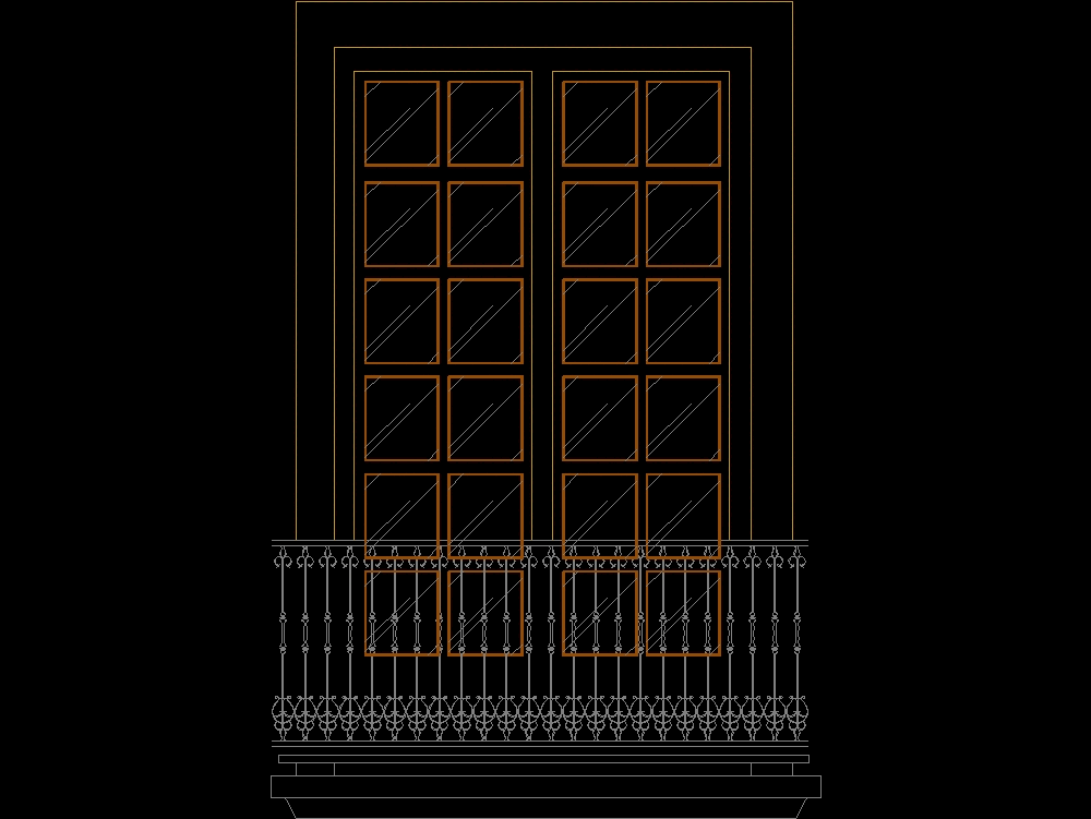 Balcones en AutoCAD | Descargar CAD gratis (16.46 KB) | Bibliocad