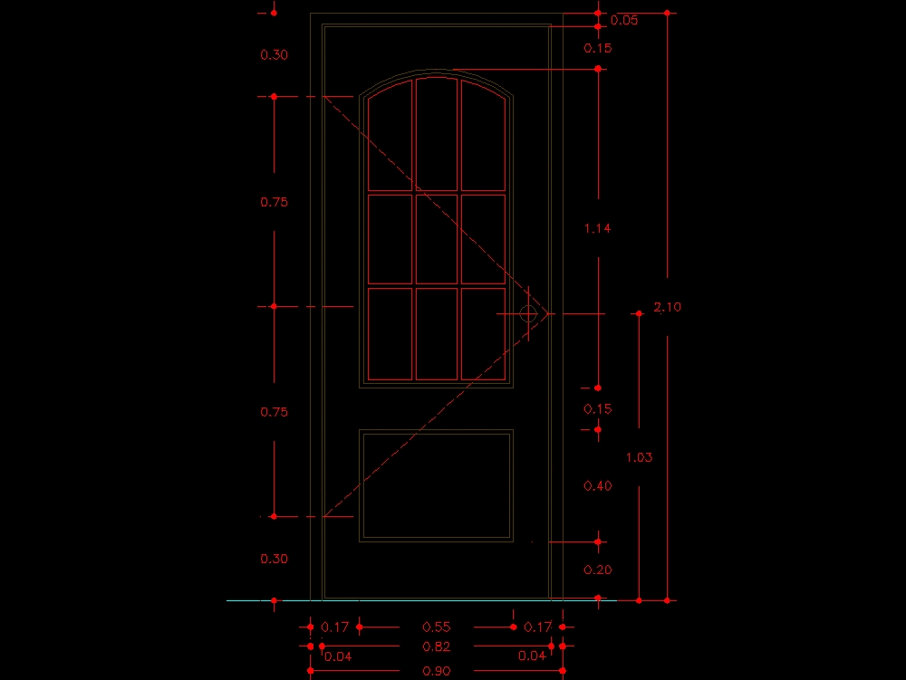 Porte dans AutoCAD | Téléchargement CAD gratuit (13.68 KB) | Bibliocad
