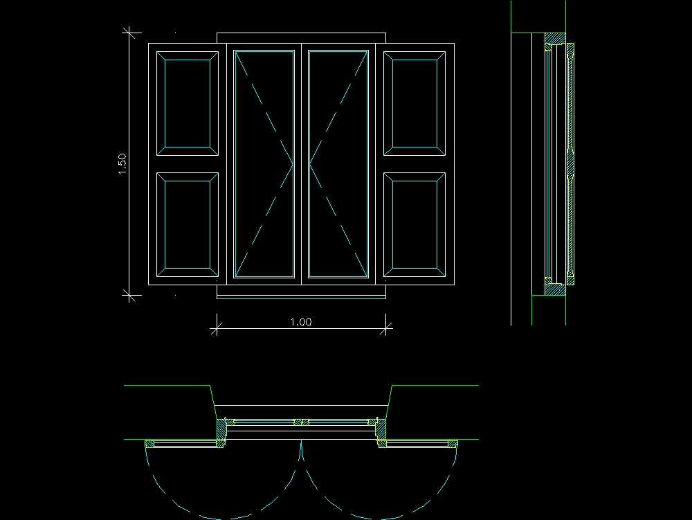 Window in AutoCAD | CAD download (18.55 KB) | Bibliocad