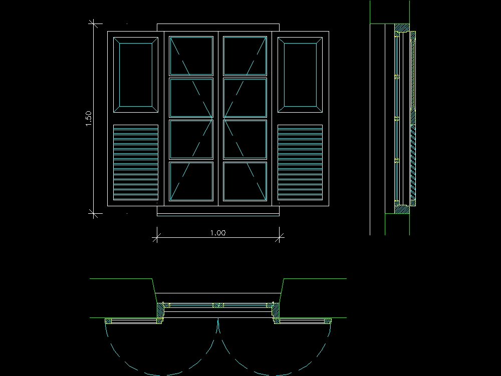 Window in AutoCAD | CAD download (22.01 KB) | Bibliocad