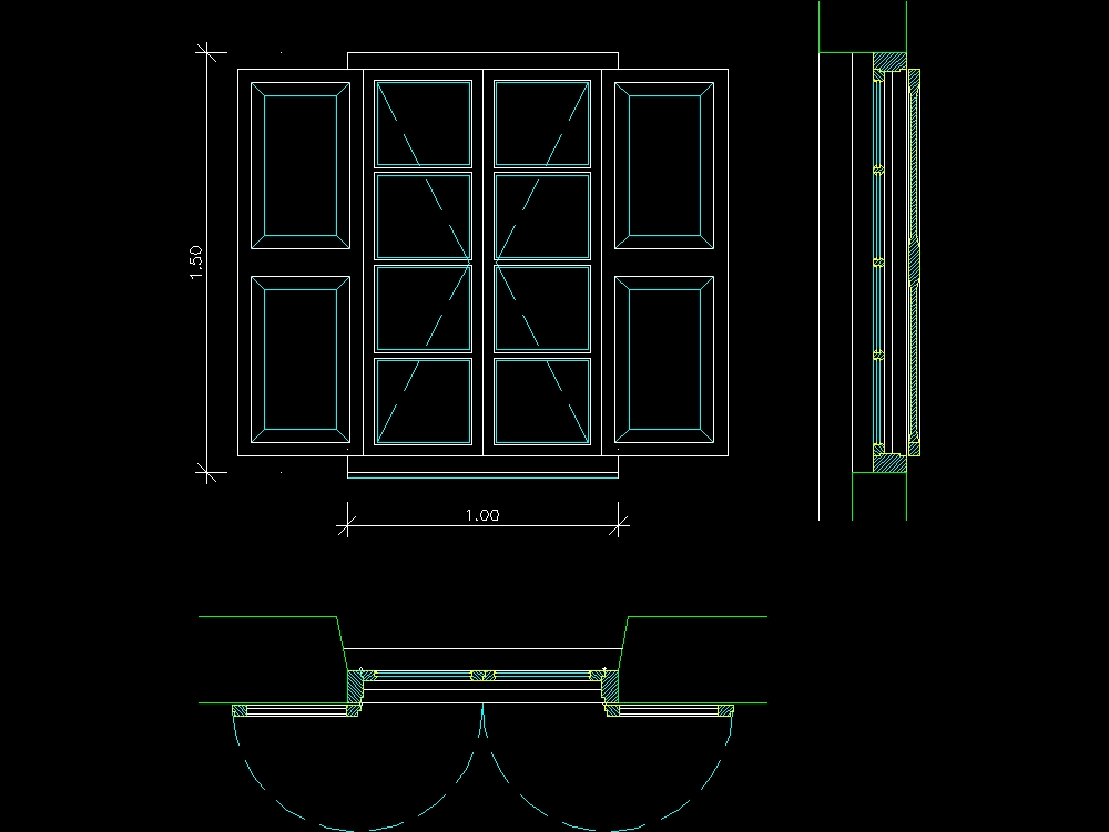 Window in AutoCAD | CAD download (21.31 KB) | Bibliocad
