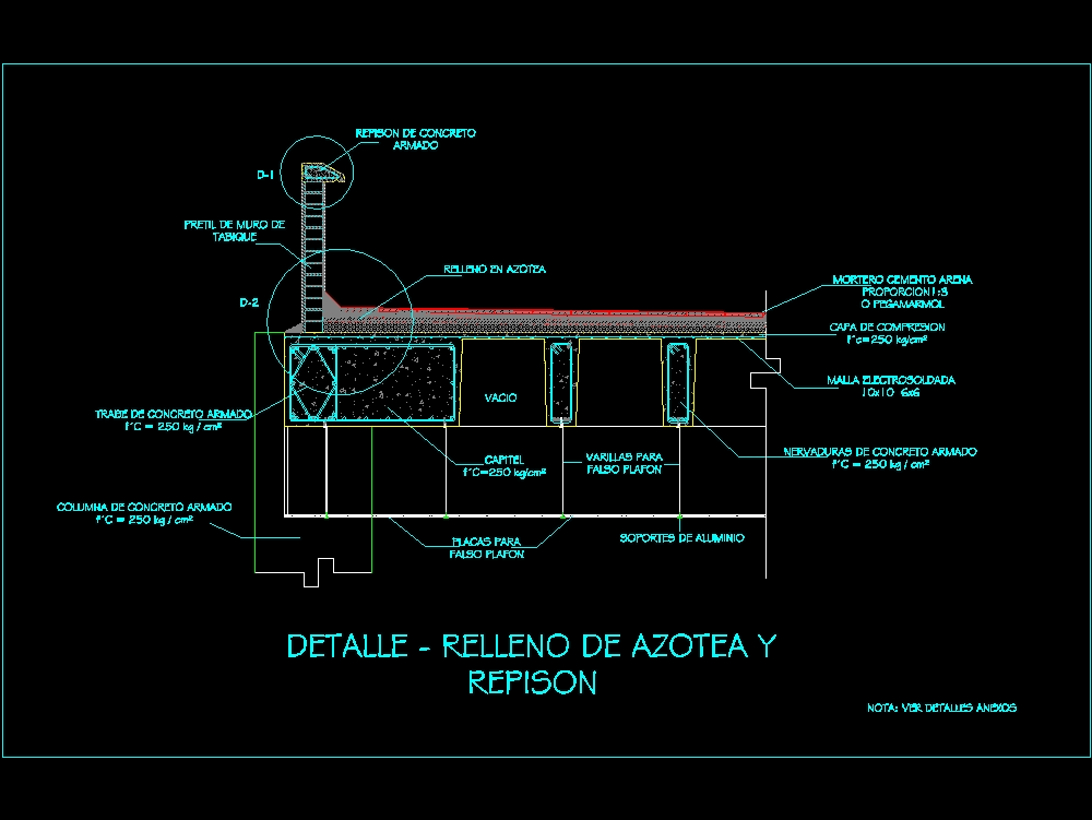 Detalle azotea en AutoCAD | Descargar CAD (51.16 KB) | Bibliocad