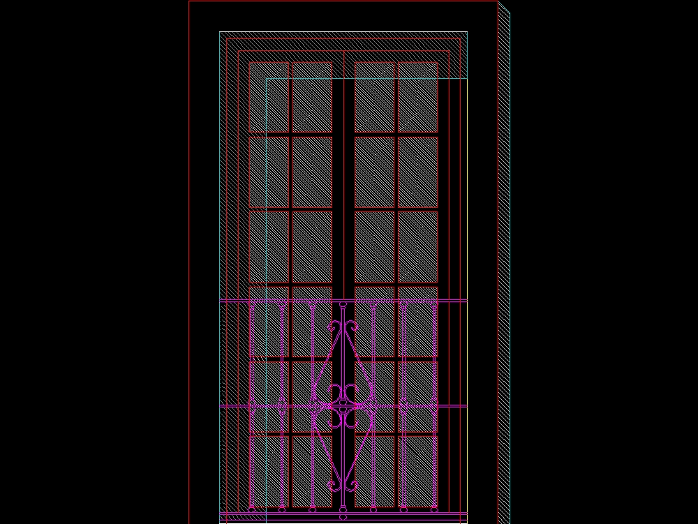 Porte - balcon dans AutoCAD | Téléchargement CAD gratuit (16.13 KB ...