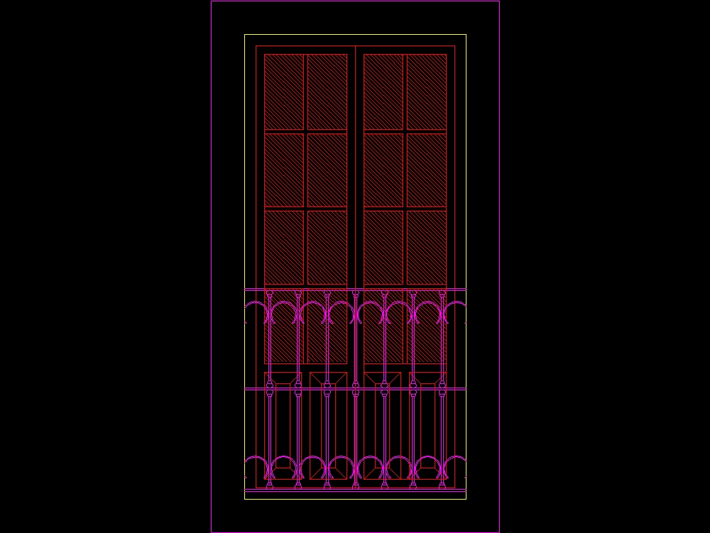 Puerta balcon en AutoCAD | Descargar CAD (13.59 KB) | Bibliocad