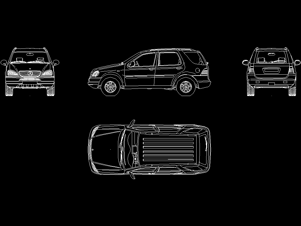 Carro mercedes benz m-klasse em AutoCAD | CAD (252.31 KB) | Bibliocad