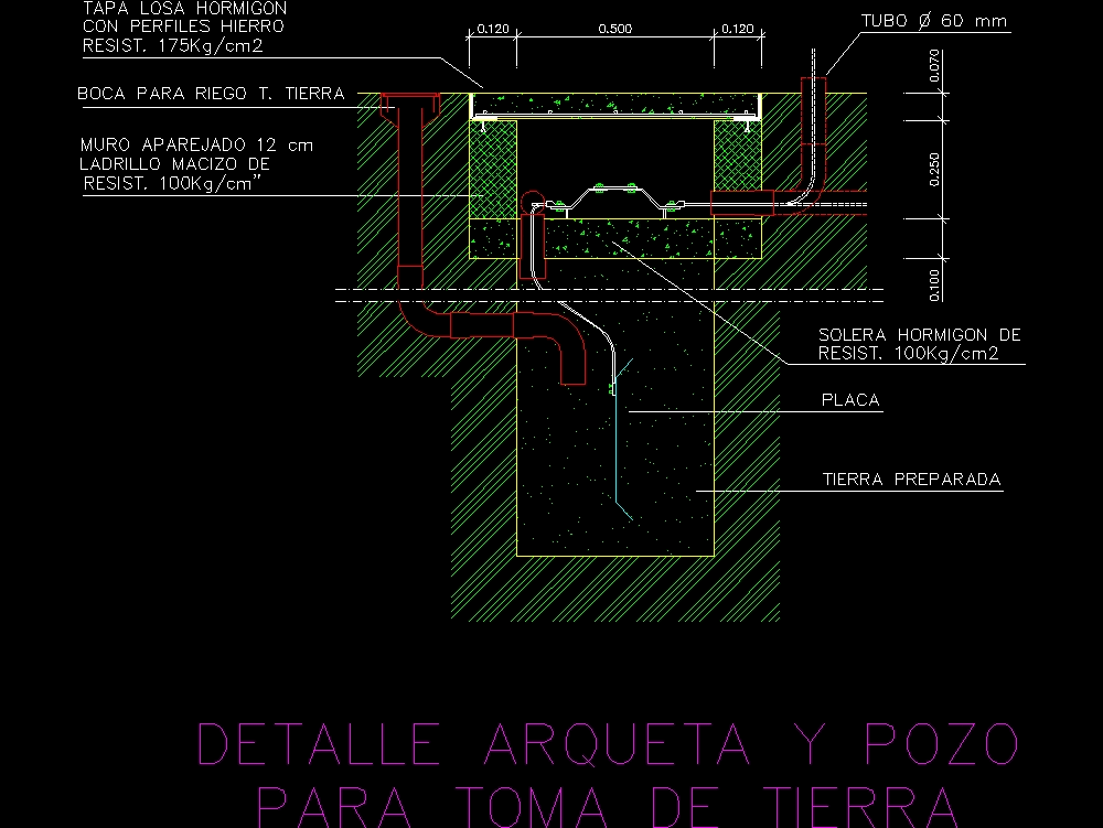 Detalle toma de tierra en AutoCAD | Descargar CAD (41.45 KB) | Bibliocad