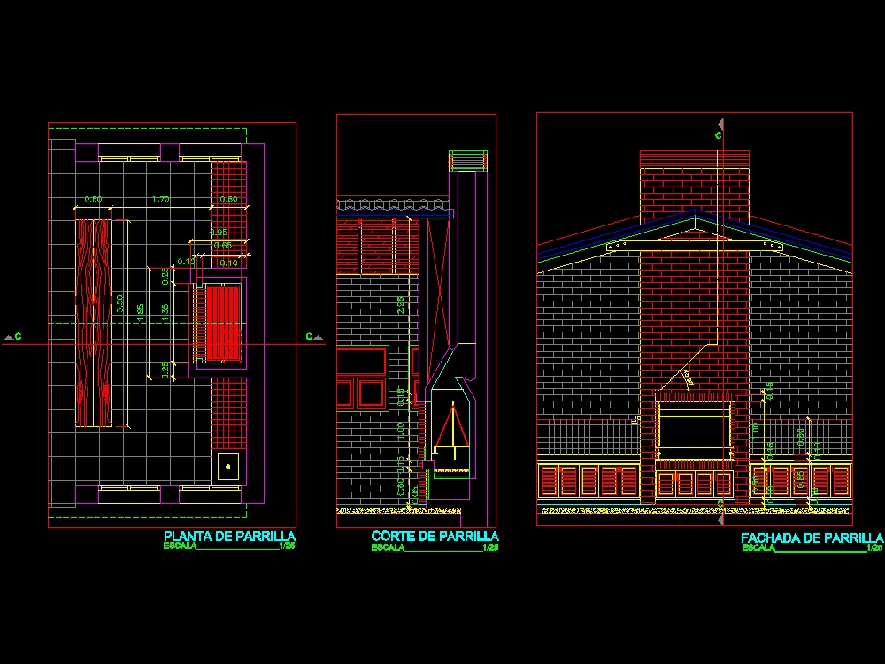 Grill detail in AutoCAD | CAD download (53.53 KB) | Bibliocad