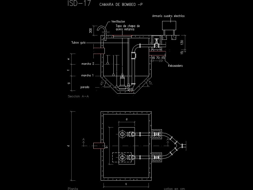 Pozo de bombeo líquido cloacal con cámara humeda (28.32 KB) | Bibliocad