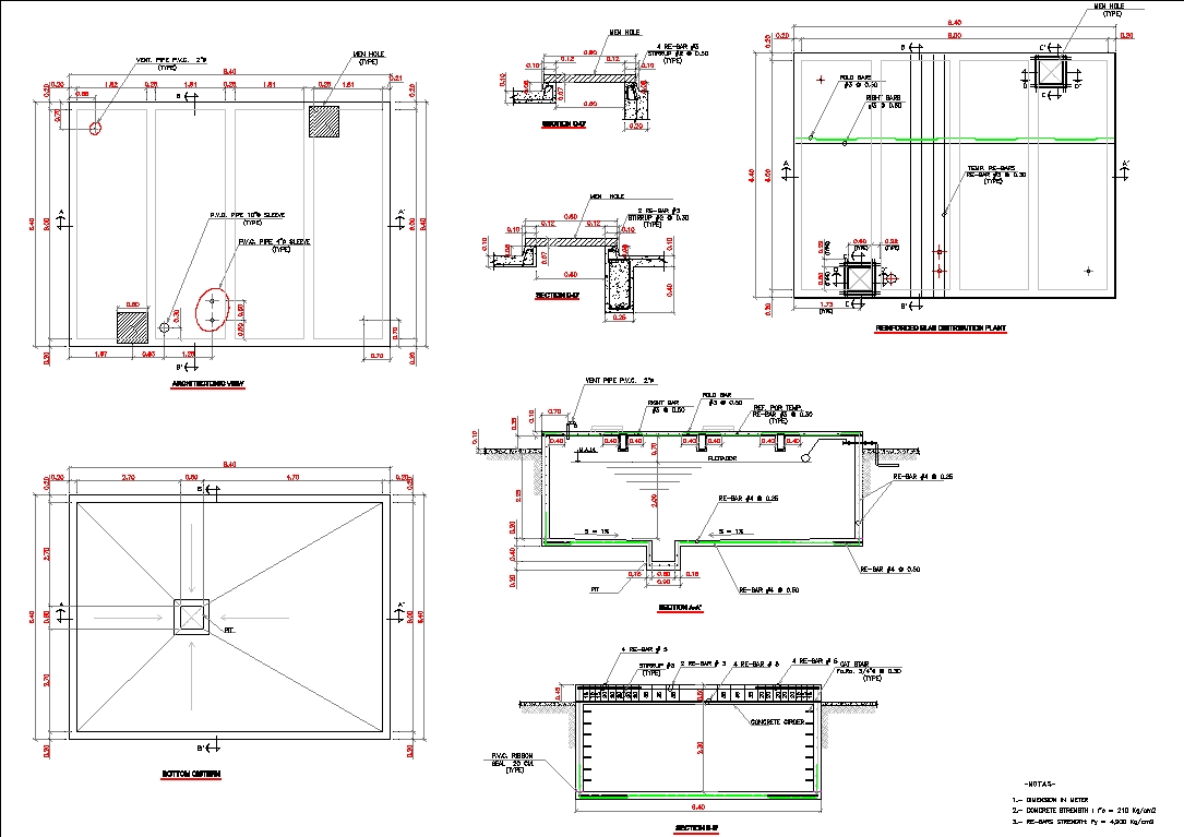 Cisterna en AutoCAD | Descargar CAD (78.8 KB) | Bibliocad
