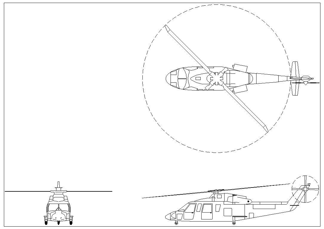 Helicopter in AutoCAD | Download CAD free (49.02 KB) | Bibliocad