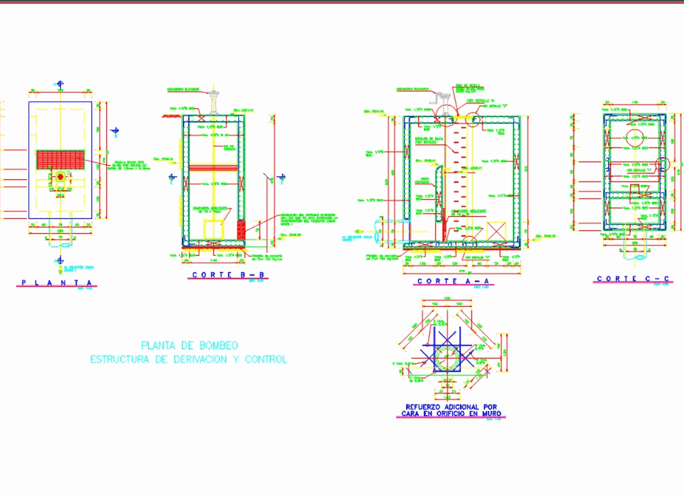 Estacion de bombeo en AutoCAD | Descargar CAD (109.93 KB) | Bibliocad
