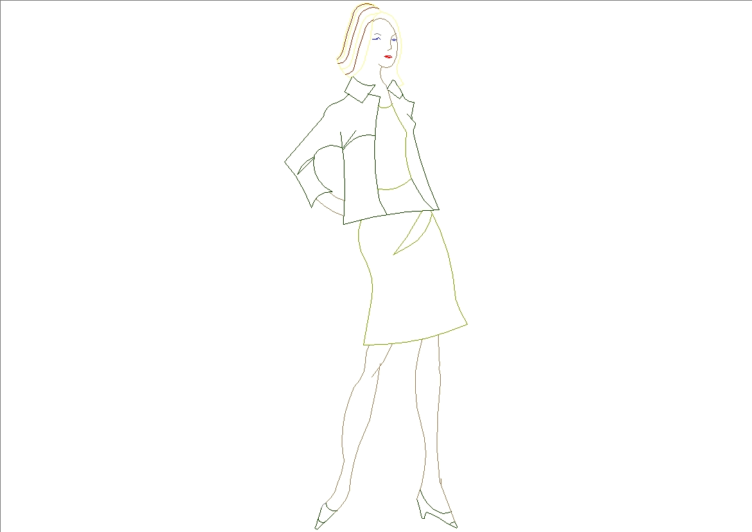 Woman in elevation in AutoCAD | CAD download (11.86 KB) | Bibliocad