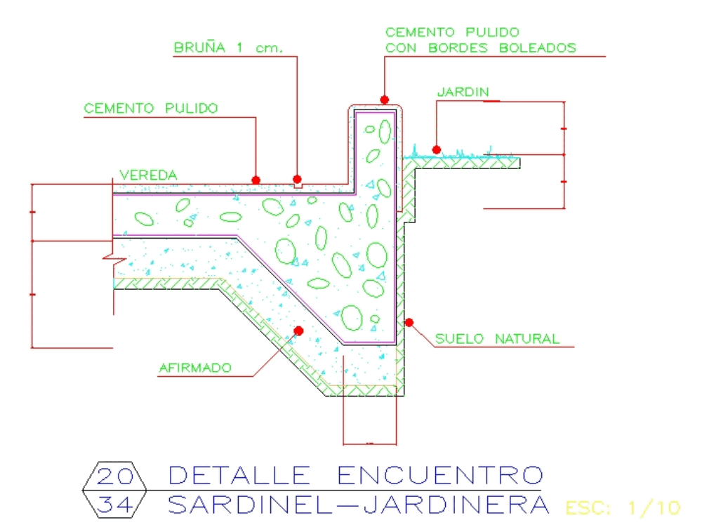 Detalle gradas y pavimentos en AutoCAD | CAD (37.21 KB) | Bibliocad
