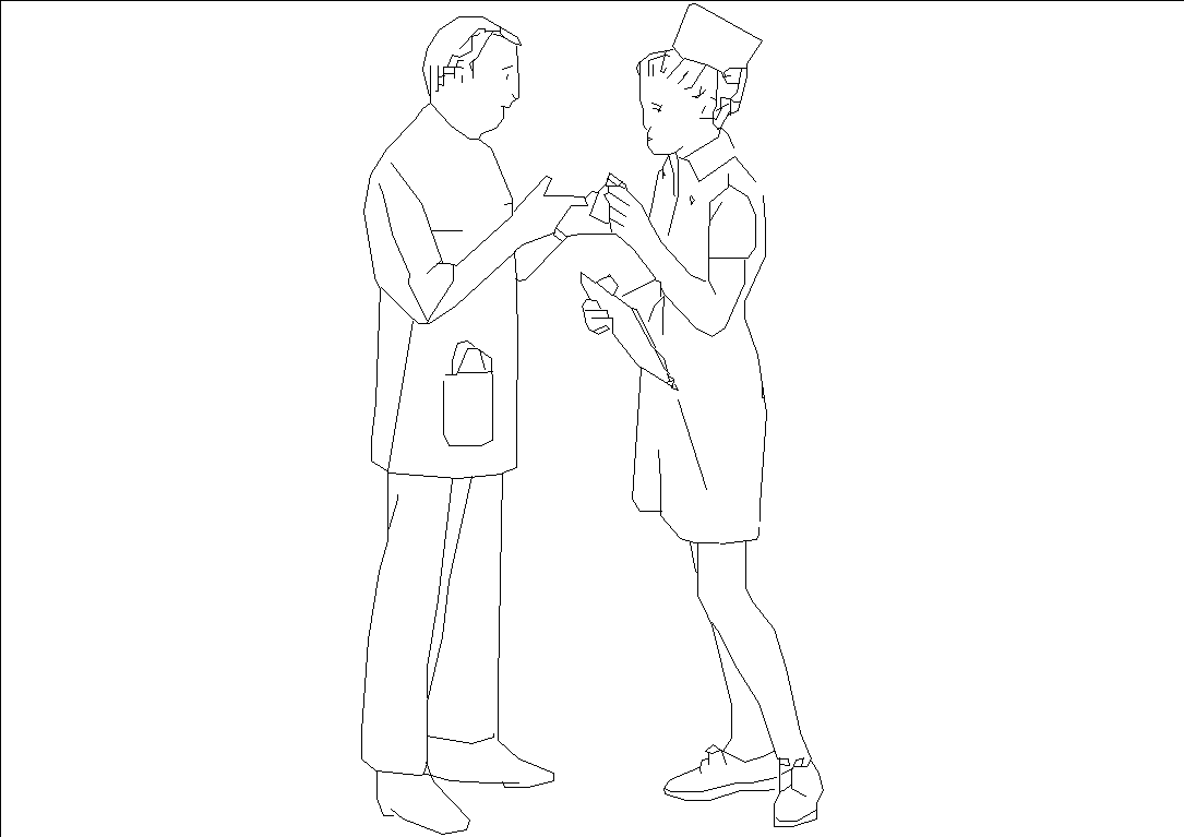 Doctor and nurse in AutoCAD | CAD download (15.28 KB) | Bibliocad