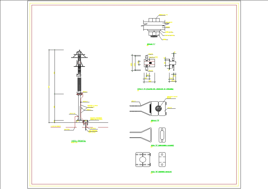 Pararrayos 400kv en AutoCAD | Descargar CAD (32.55 KB) | Bibliocad