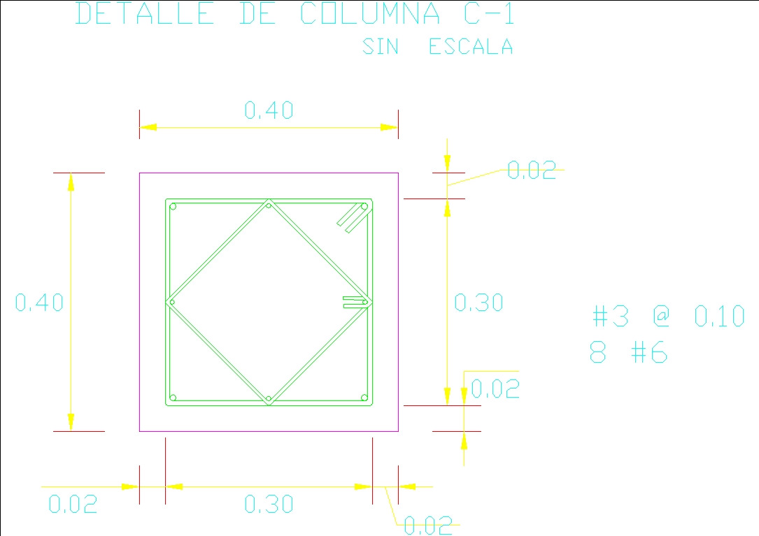 Seccion columna hormigon en AutoCAD | Descargar CAD (14.16 KB) | Bibliocad
