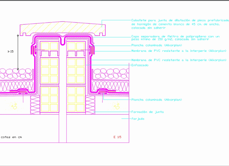 Azotea no transitable invertida junta estructural (63.42 KB) | Bibliocad