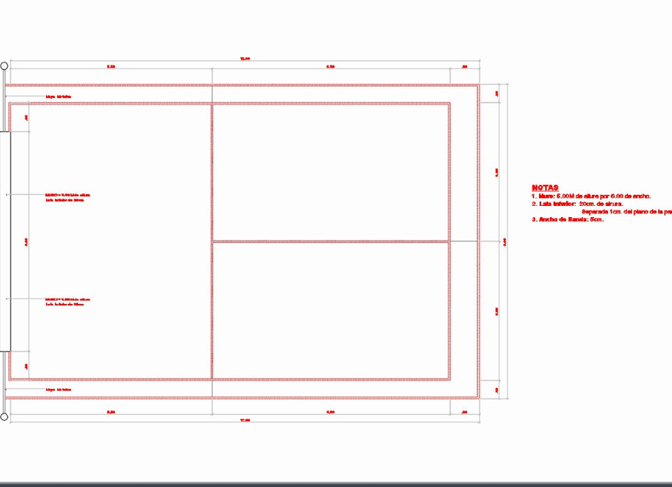 Cancha de fronton en AutoCAD | Descargar CAD (33.45 KB) | Bibliocad