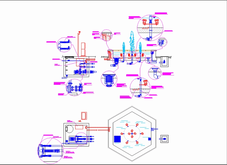 Componentes fuente ornamental en AutoCAD | CAD (422.78 KB) | Bibliocad