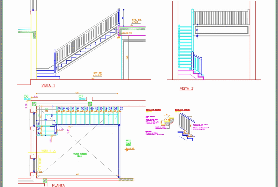 Escada em AutoCAD | Baixar CAD (75.09 KB) | Bibliocad