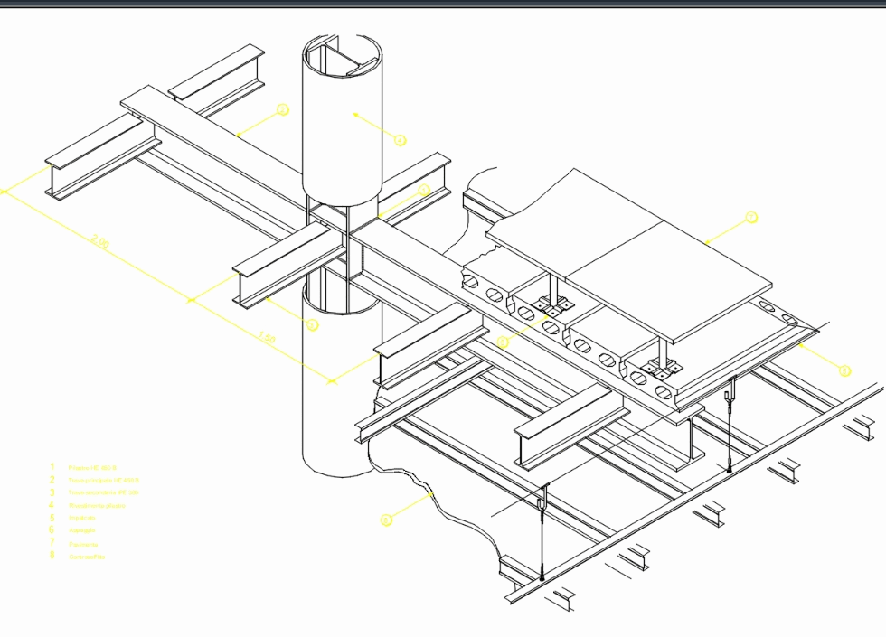 Steel structure in AutoCAD | CAD download (68.52 KB) | Bibliocad