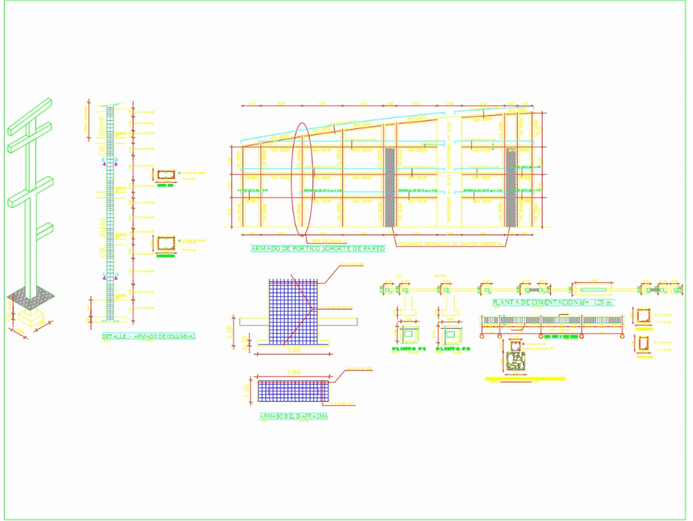 Armado portico publicitario en AutoCAD | CAD (107.77 KB) | Bibliocad
