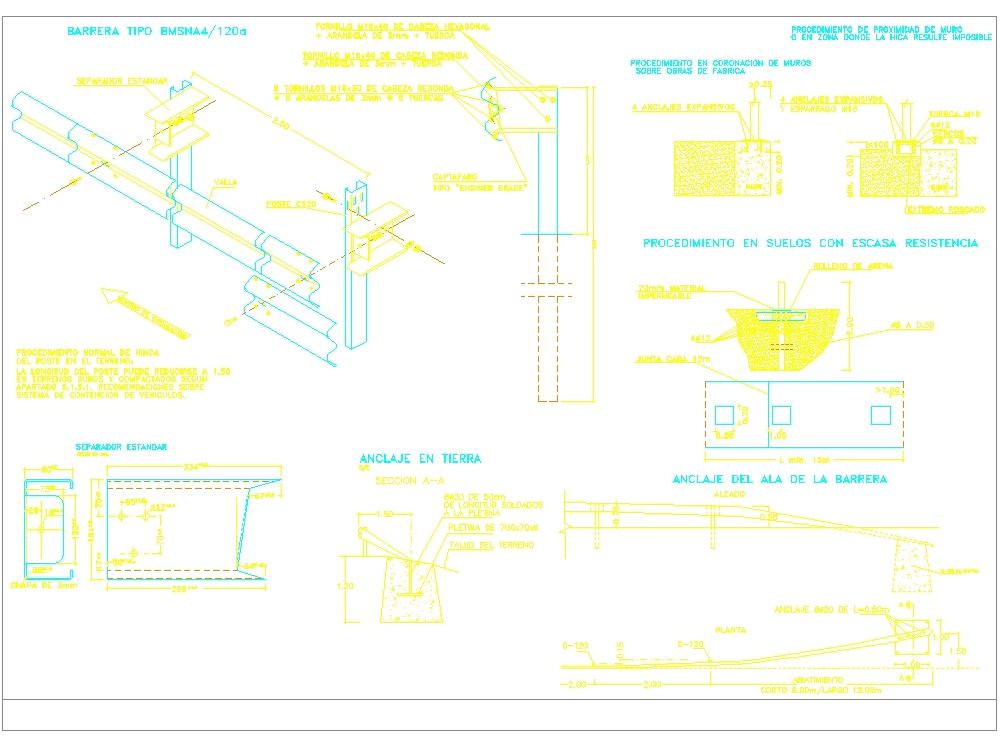 Colocacion de vallado metalico en caminos (366.04 KB) | Bibliocad