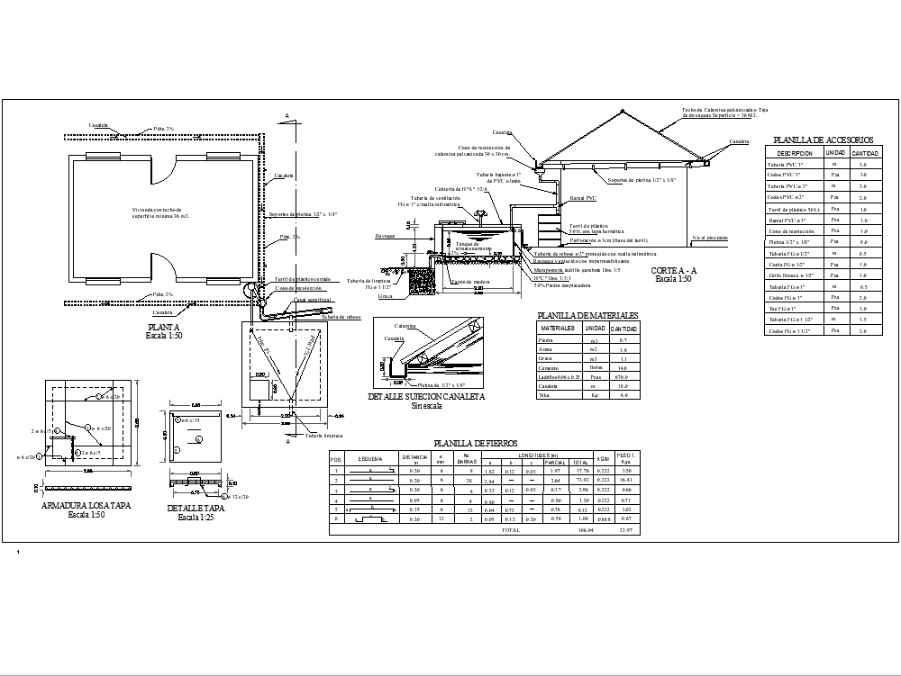 Captacion agua de lluvia en AutoCAD | Descargar CAD (189.84 KB) | Bibliocad