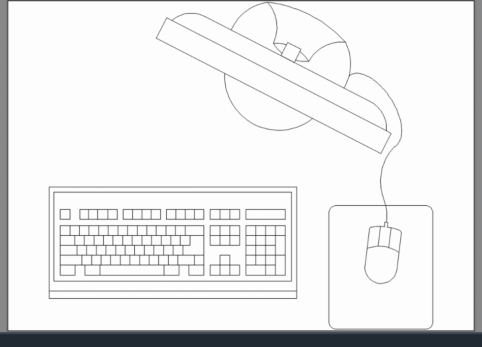 Pc desk in AutoCAD | CAD download (8.48 KB) | Bibliocad