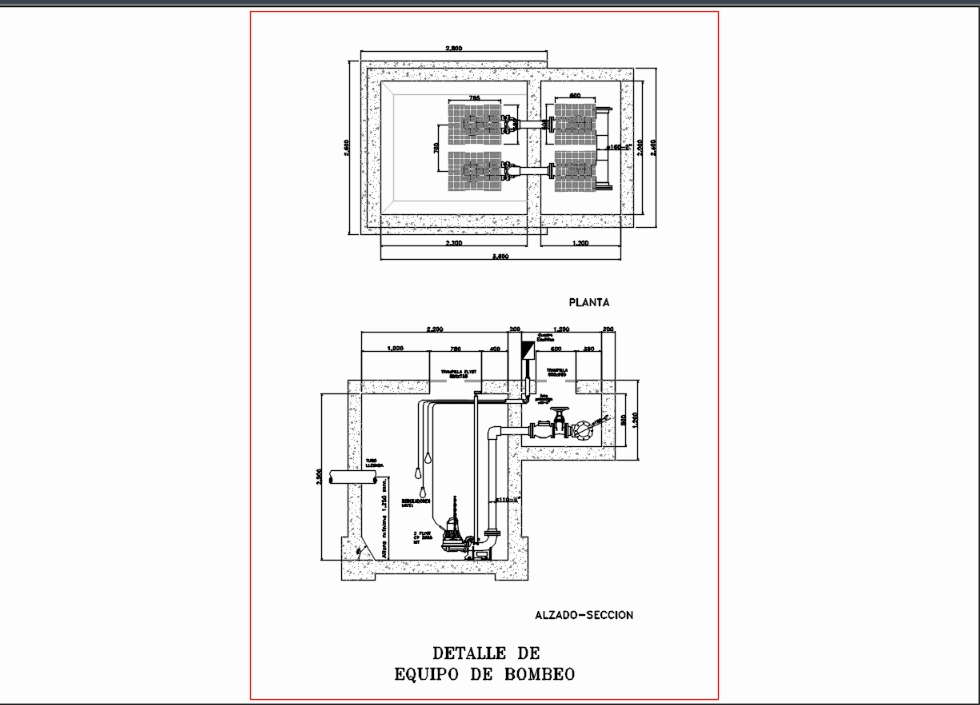 Equipo de bombeo en AutoCAD | Descargar CAD (299.4 KB) | Bibliocad