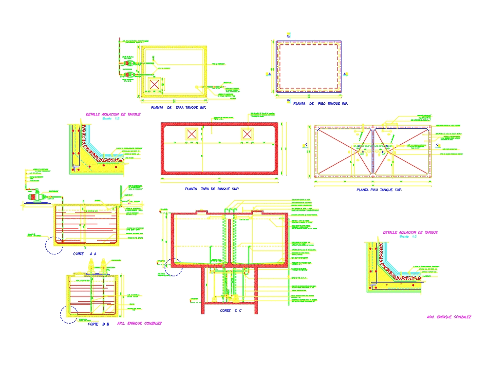 Detalle de tanques - bombeo - reserva (173.34 KB) | Bibliocad