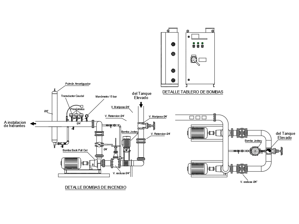 Bombas de incendio 2 en AutoCAD | Descargar CAD (153.24 KB) | Bibliocad