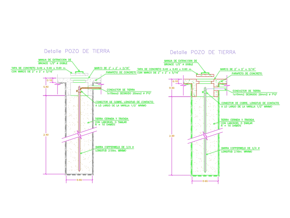 Detalle de cable a tierra en AutoCAD | Descargar CAD gratis (19.35 KB ...