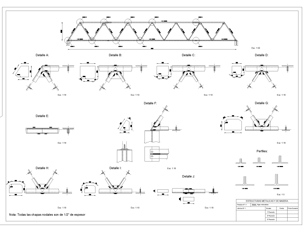 Viga warren en AutoCAD | Descargar CAD (105.11 KB) | Bibliocad
