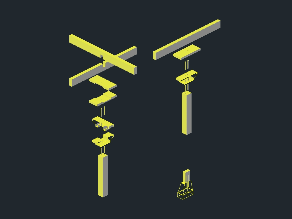 Detalle-columnas de madera en AutoCAD | CAD (95.71 KB) | Bibliocad