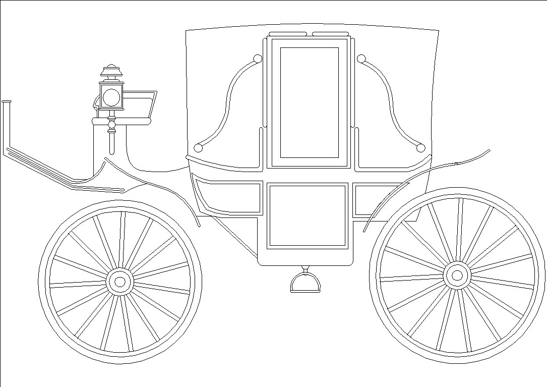 Carruagem velha em AutoCAD | Baixar CAD Grátis (17.05 KB) | Bibliocad