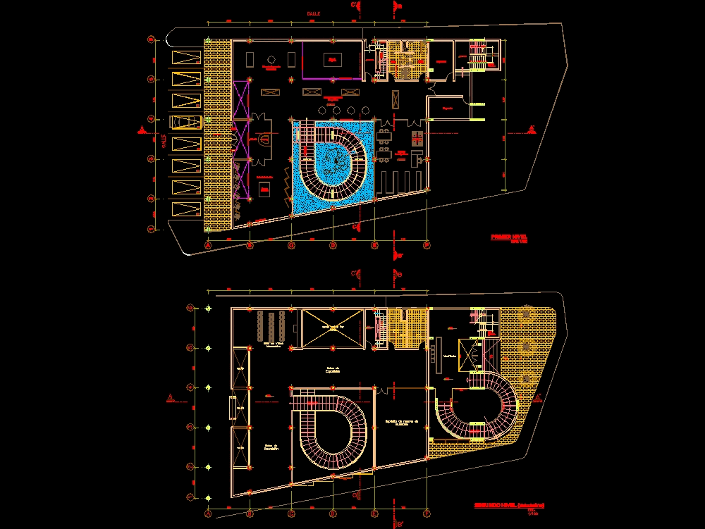 Cultural center in AutoCAD | CAD download (343.07 KB) | Bibliocad