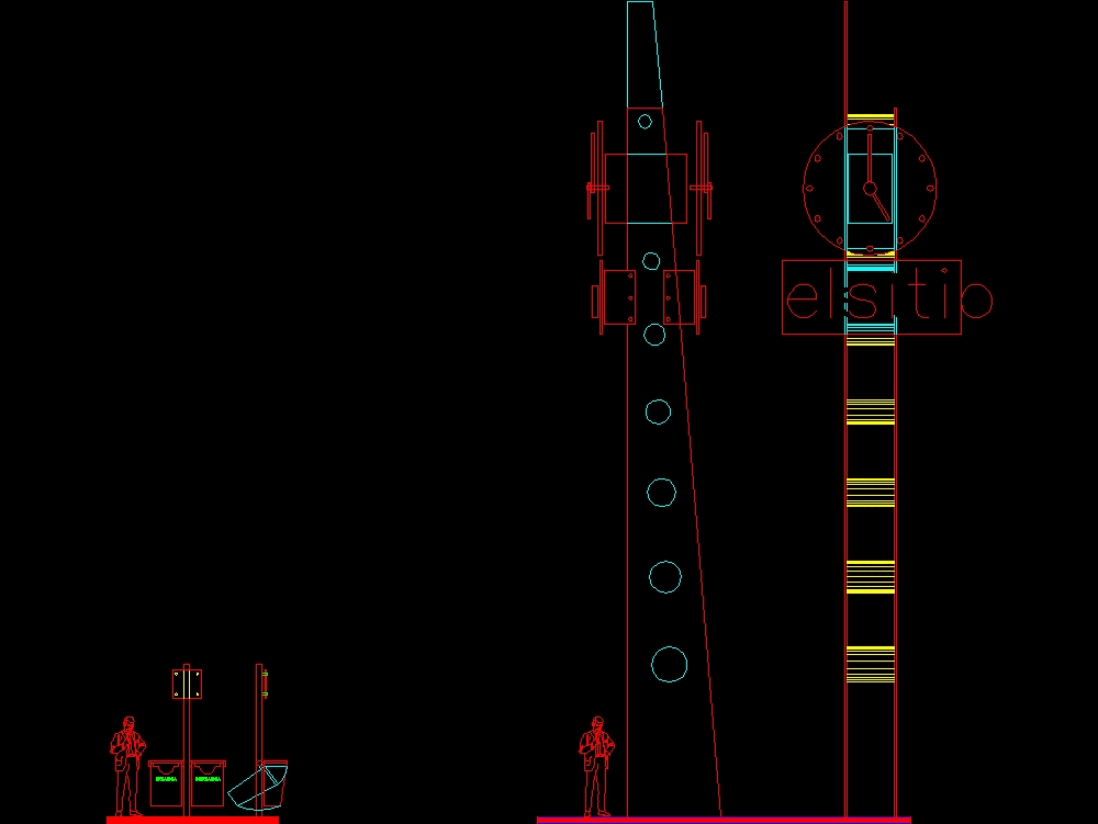 Diseño de reloj monumental en AutoCAD | CAD (21.51 KB) | Bibliocad