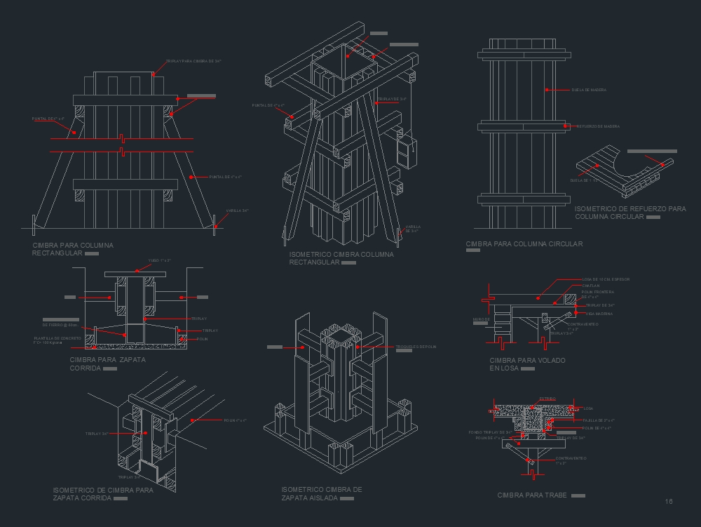 Cimbra - fôrma em AutoCAD | Baixar CAD (105.02 KB) | Bibliocad