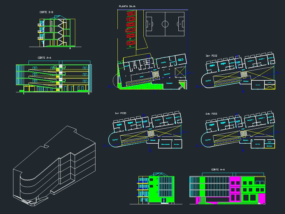 Student hostel in AutoCAD | CAD download (193.79 KB) | Bibliocad