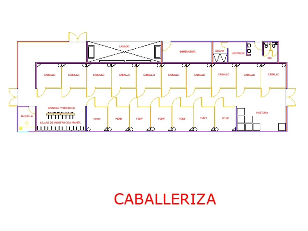 Stable in AutoCAD | CAD download (78.14 KB) | Bibliocad