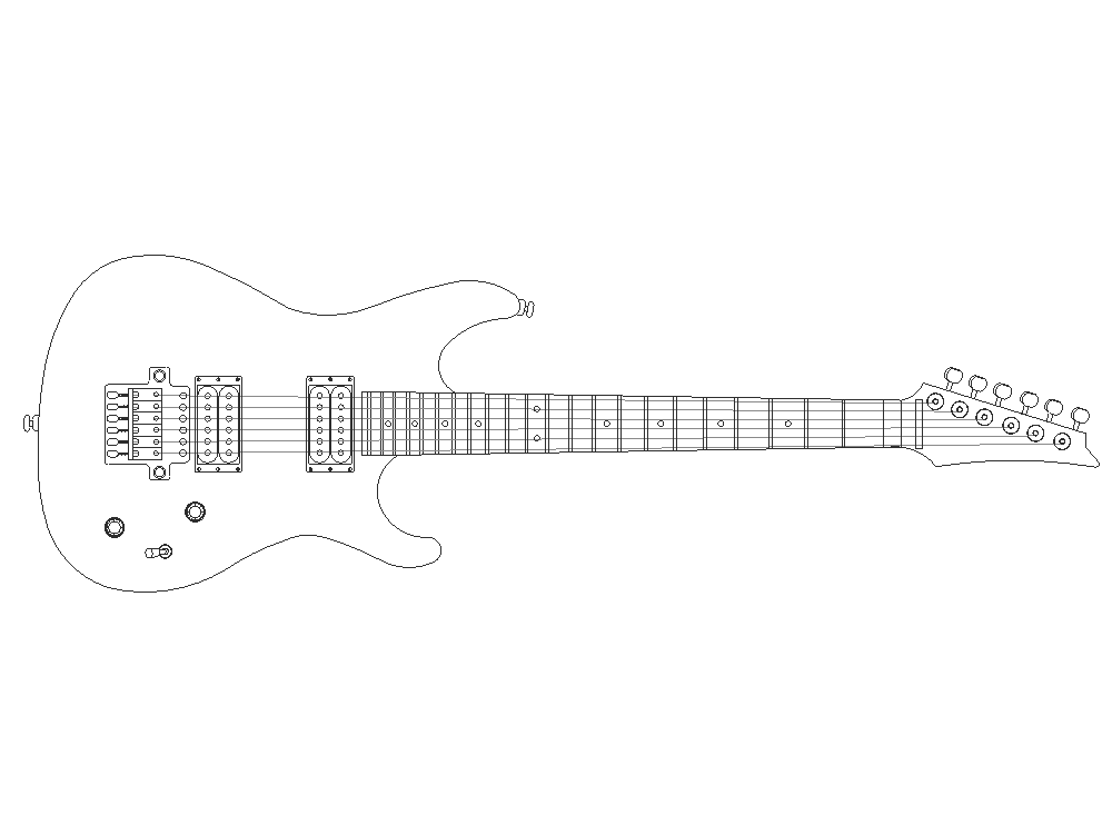 Guitar in AutoCAD | CAD download (28.76 KB) | Bibliocad
