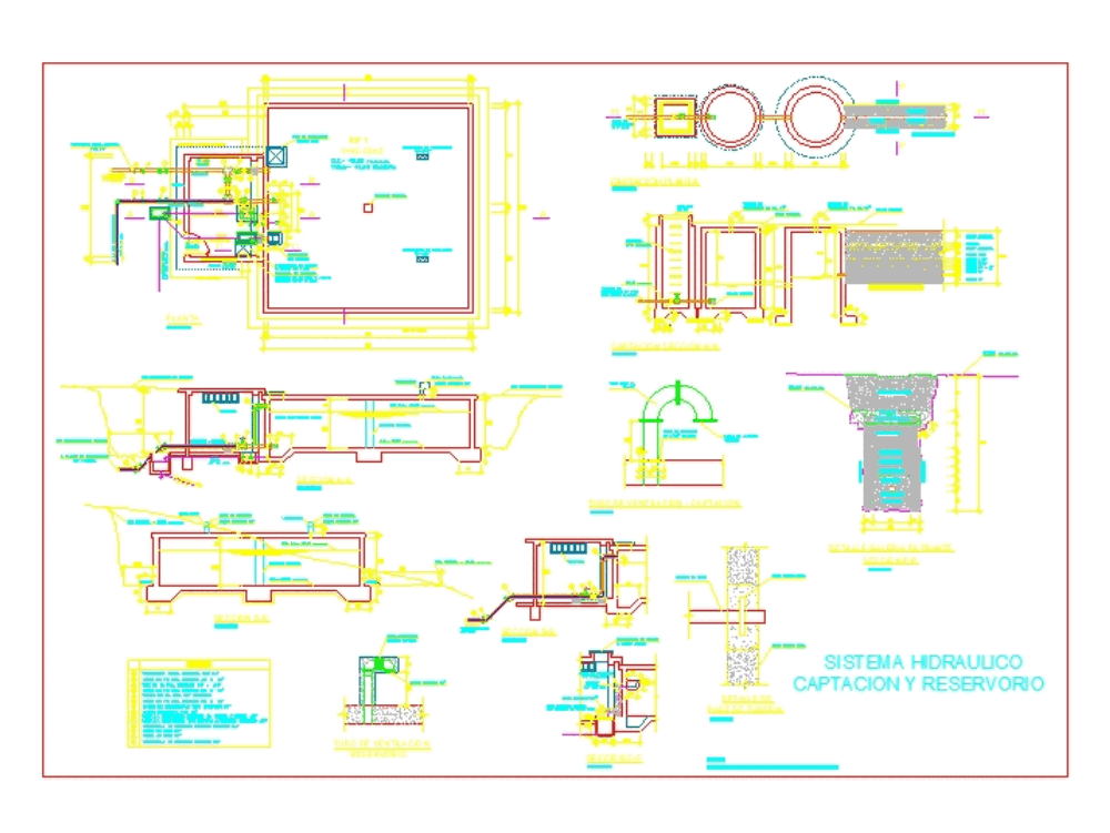 Reservorio y captacion de agua en AutoCAD | CAD (652.87 KB) | Bibliocad